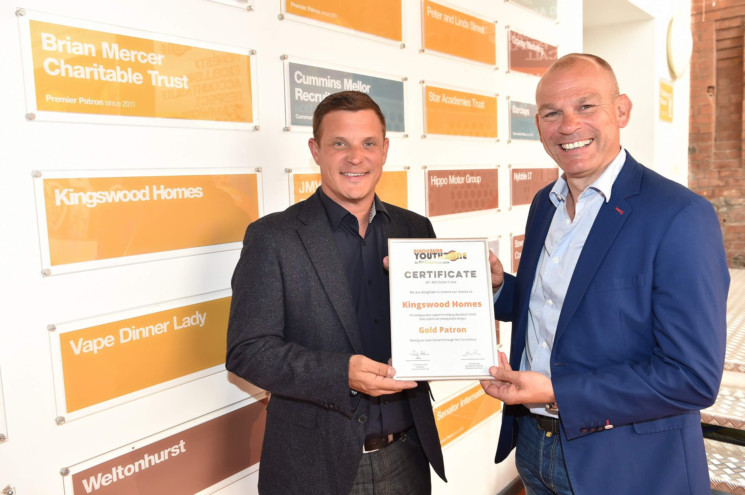 KINGSWOOD HOMES DONATES TO BLACKBURN YOUTH ZONE - Kingswood Homes